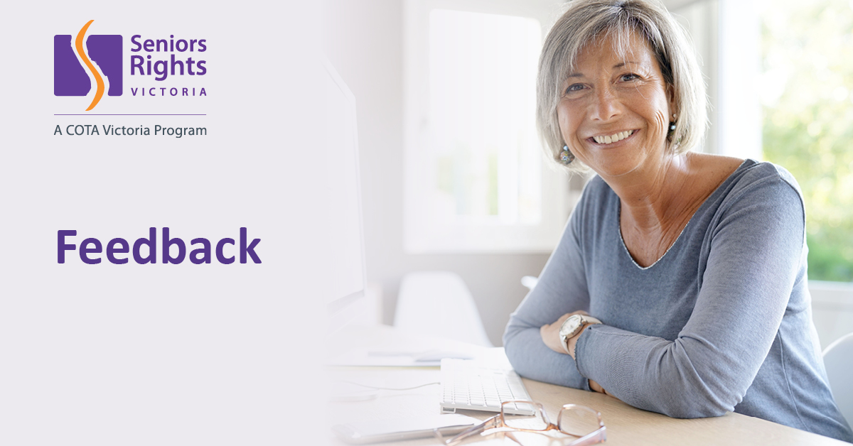 Feedback | Seniors Rights Victoria