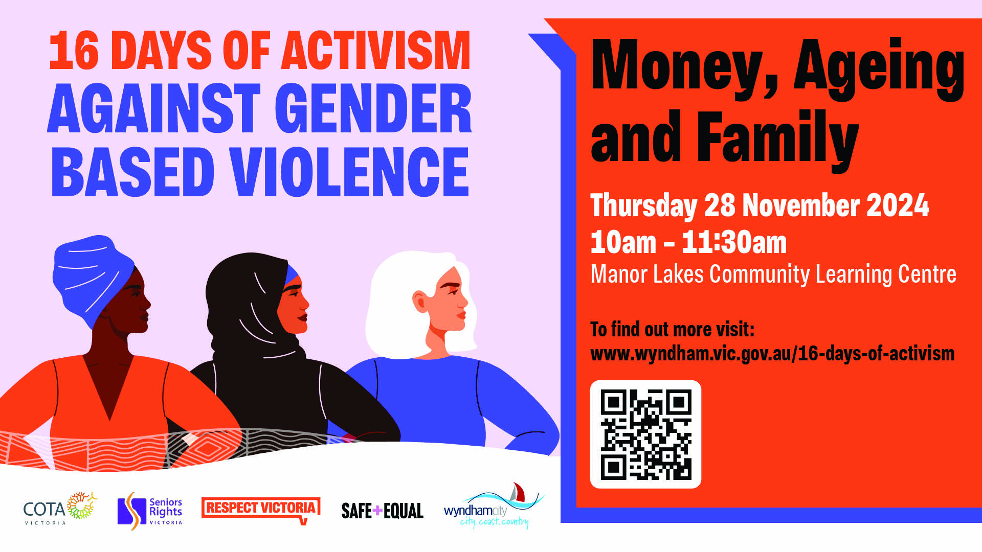 16 Days of Activism: Money, Ageing, & Family | Seniors Rights Victoria